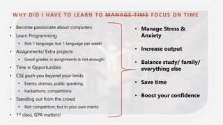 Time Management : Manage your focus | PPTX