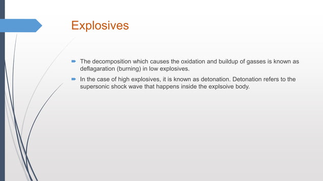 Forensic Chemistry - Explosives | PPTX | First Aid | Injuries
