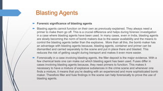 Forensic Chemistry - Explosives | PPTX