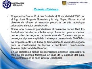 Análisis con la matriz FODA y PEEA para la empresa Corporación Grena. | PPT