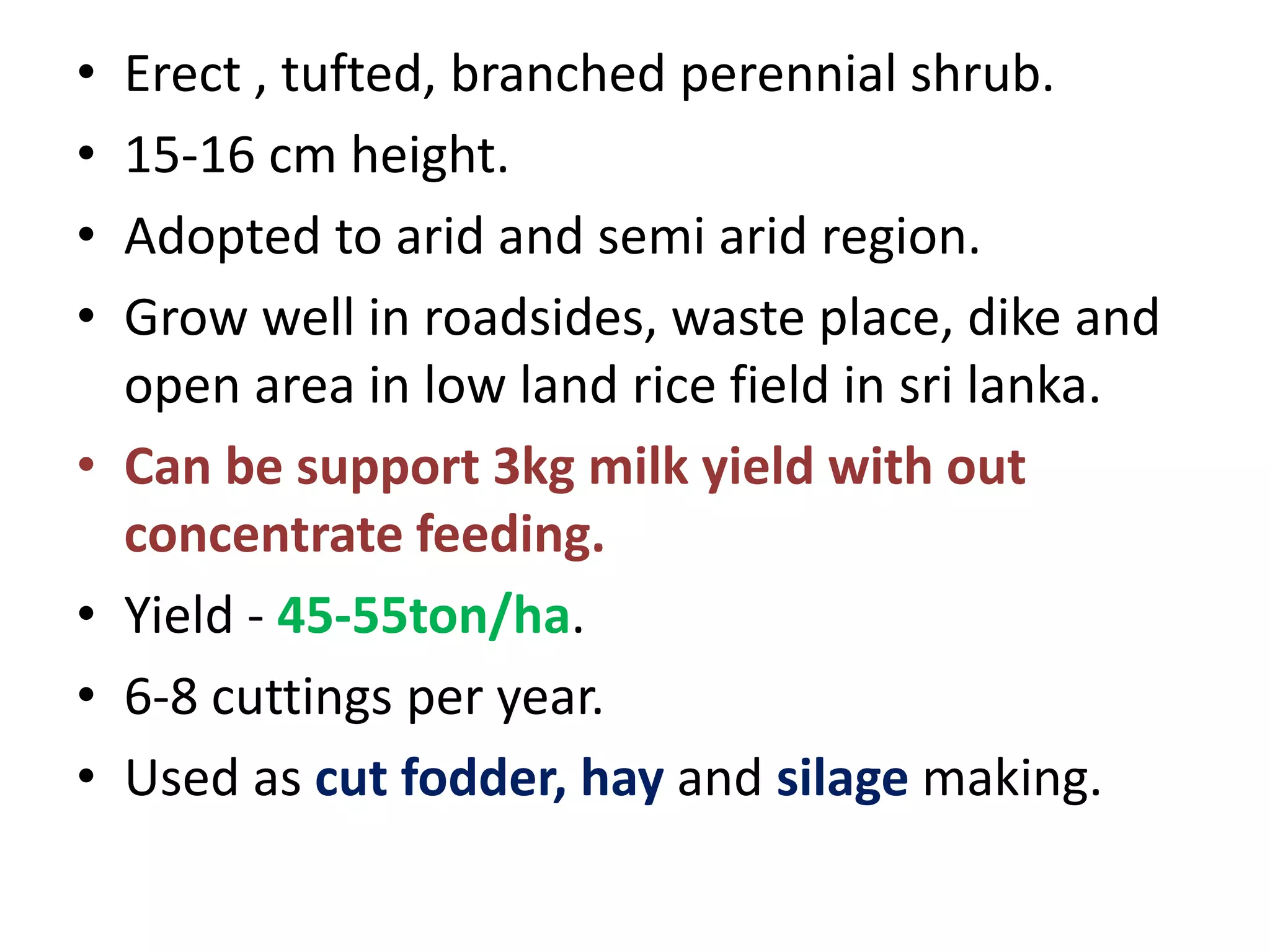 Fodder crops for conservation in Sri Lanka | PPTX