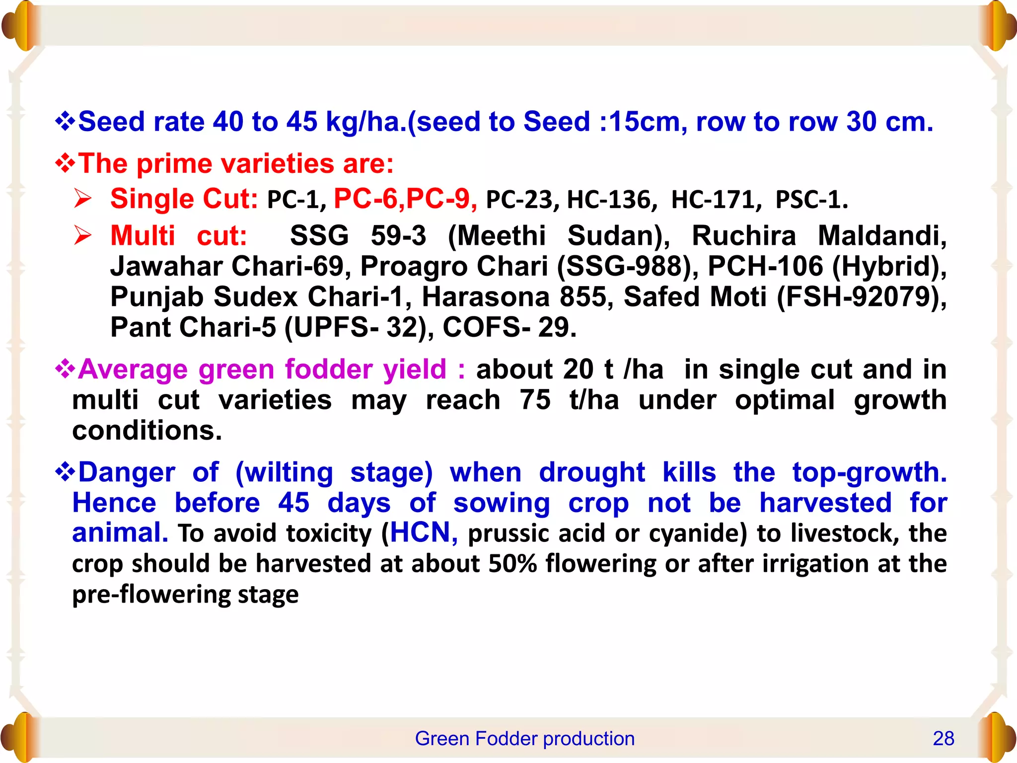 Fodder management for dairy farms | PPTX