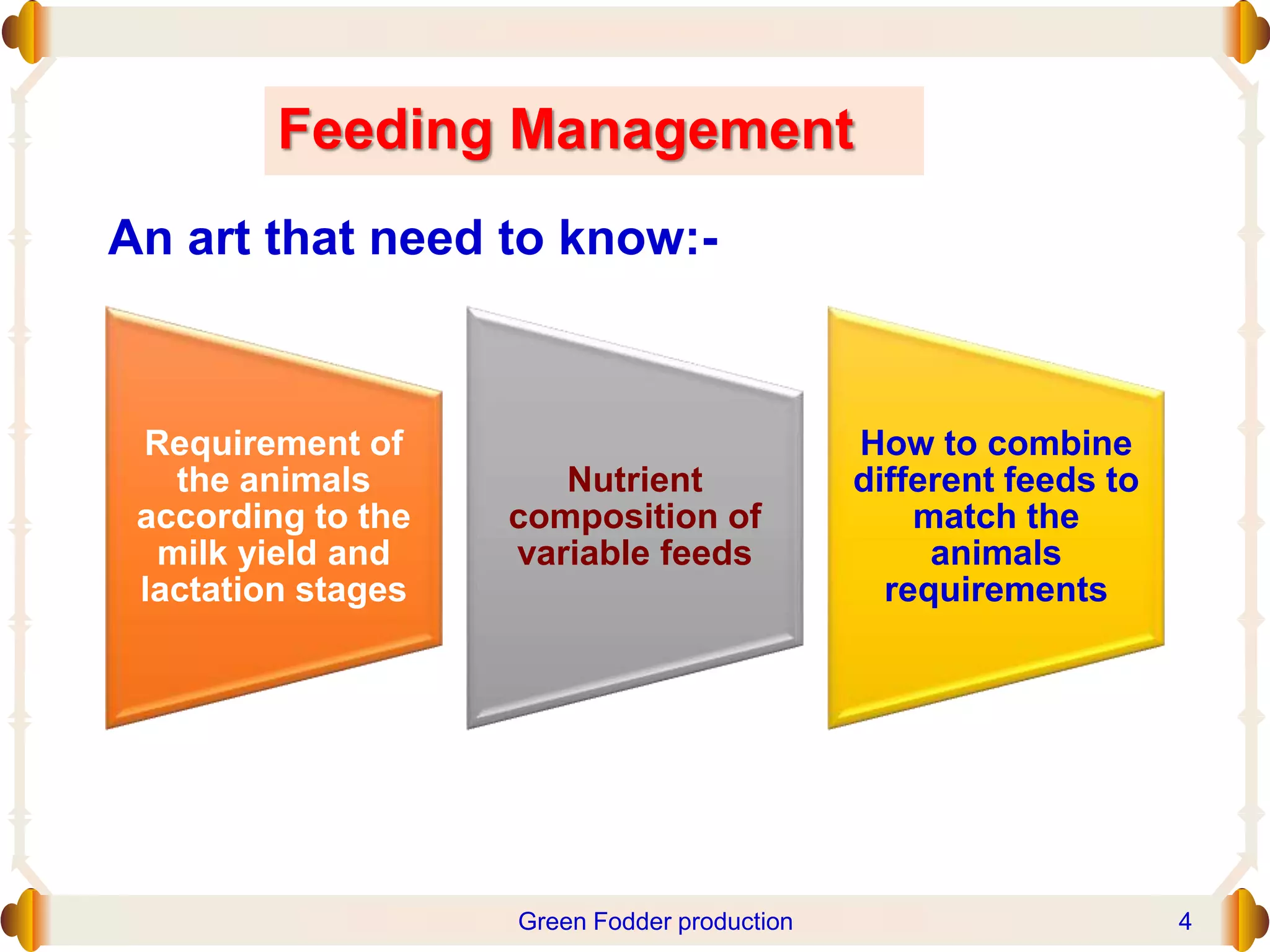 Fodder management for dairy farms | PPTX