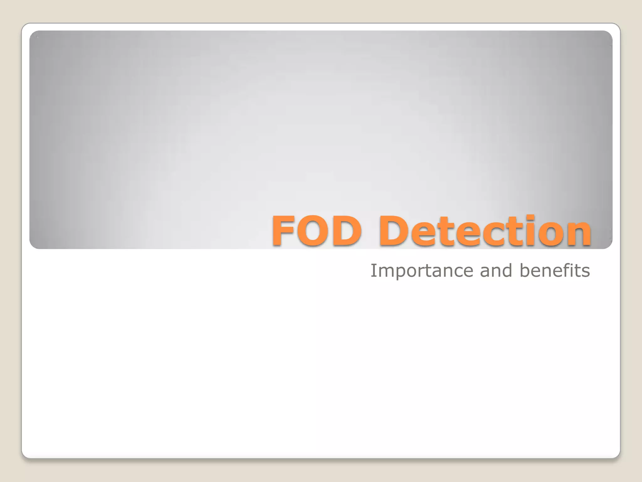 Fod detection | PPTX