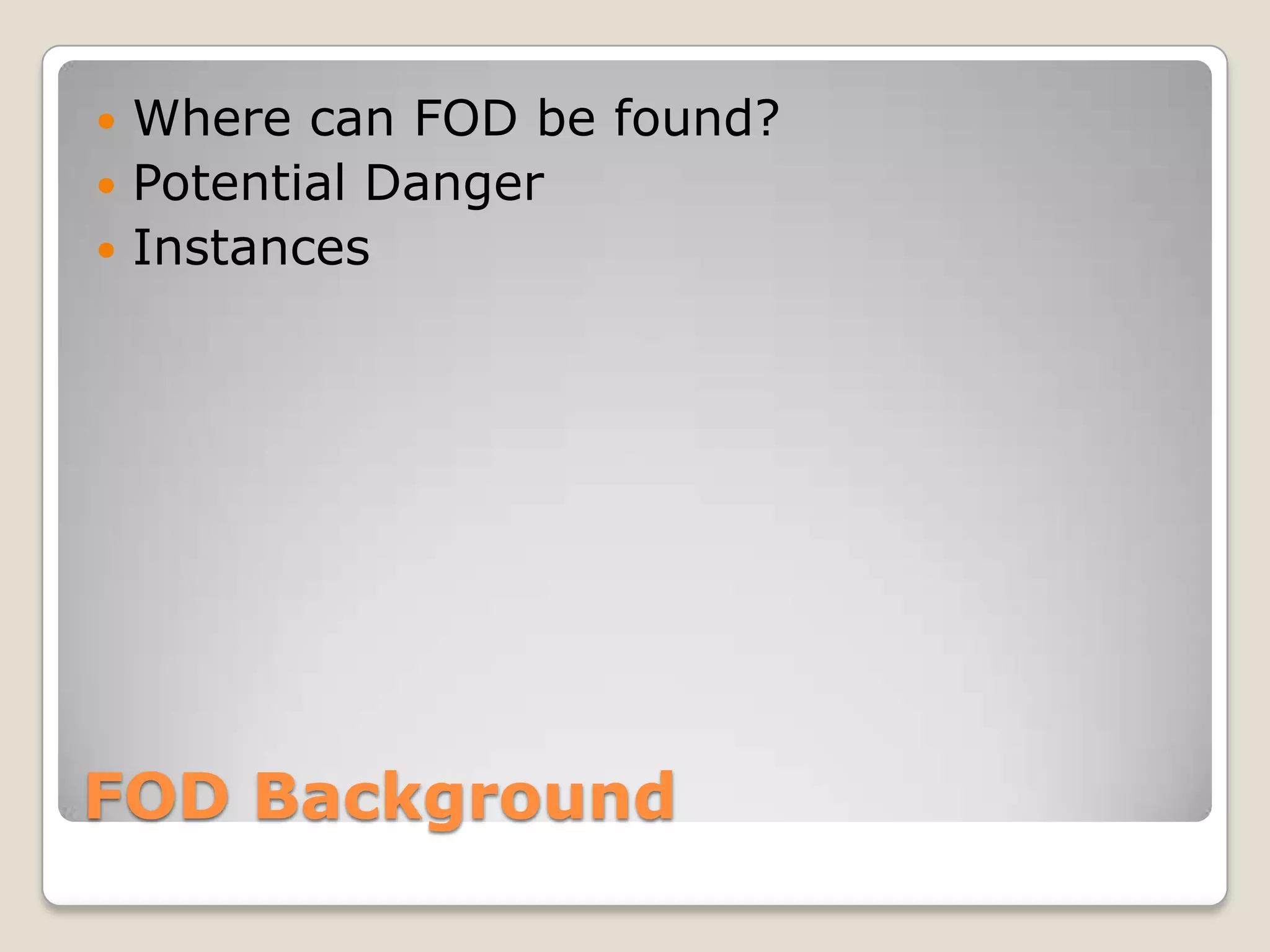 Fod detection | PPTX