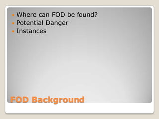 Fod detection | PPTX
