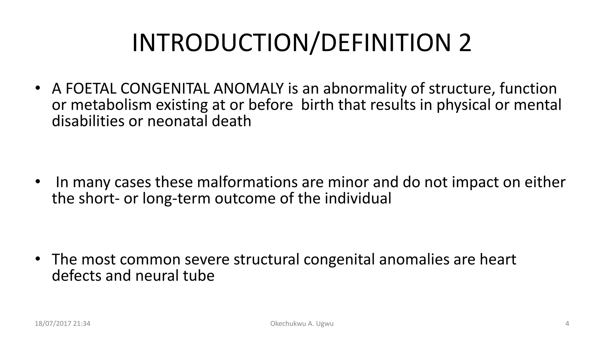 Foetal congenital anomalies in pregnancy | PPTX