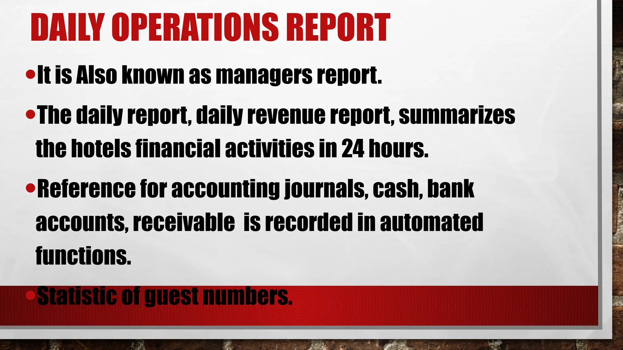 Front Office different types of REPORTS.pptx