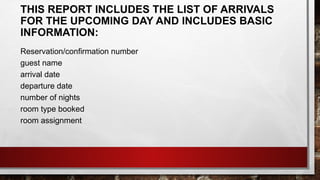 Front Office different types of REPORTS.pptx