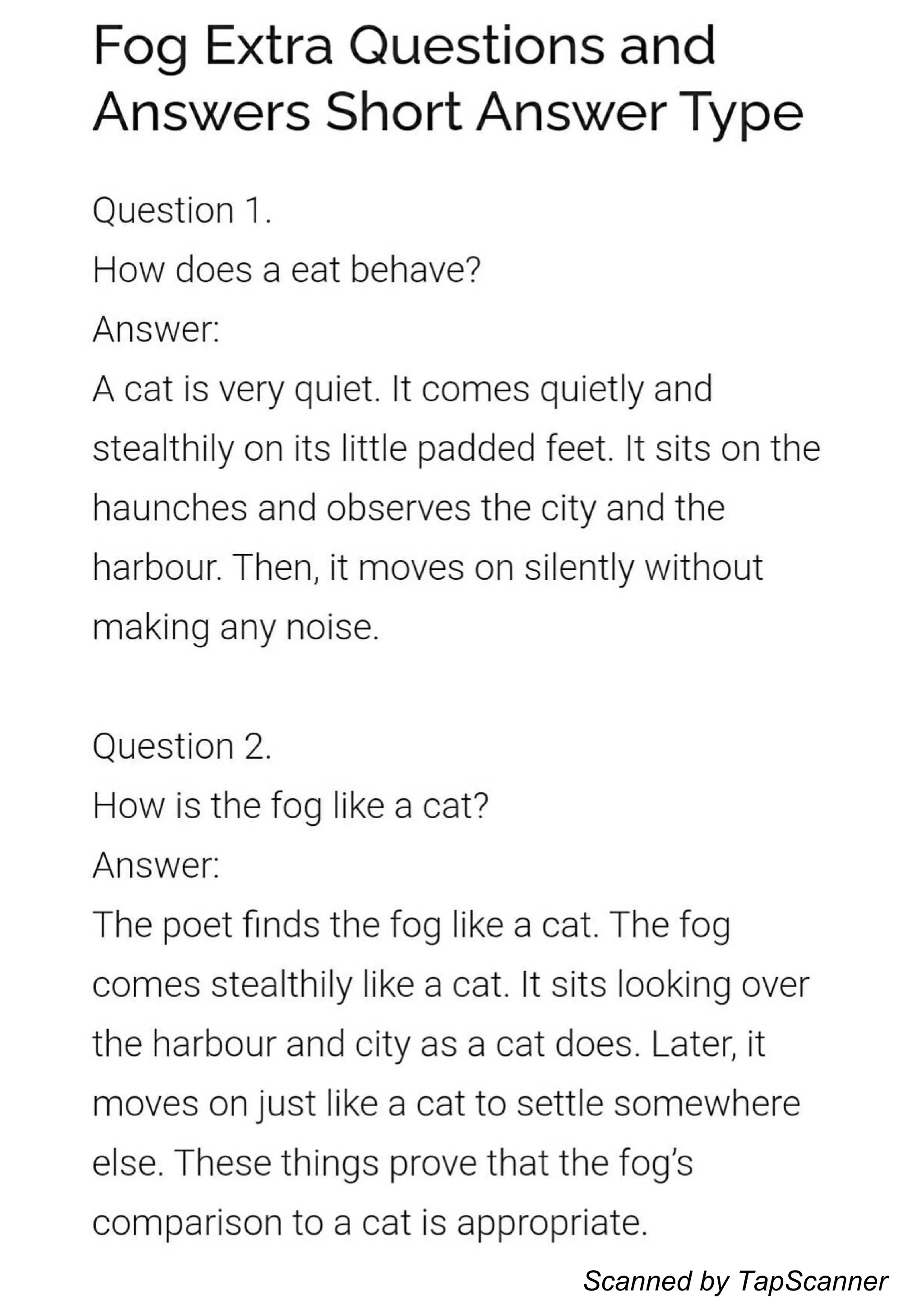 Fog Questions and Answers | PDF