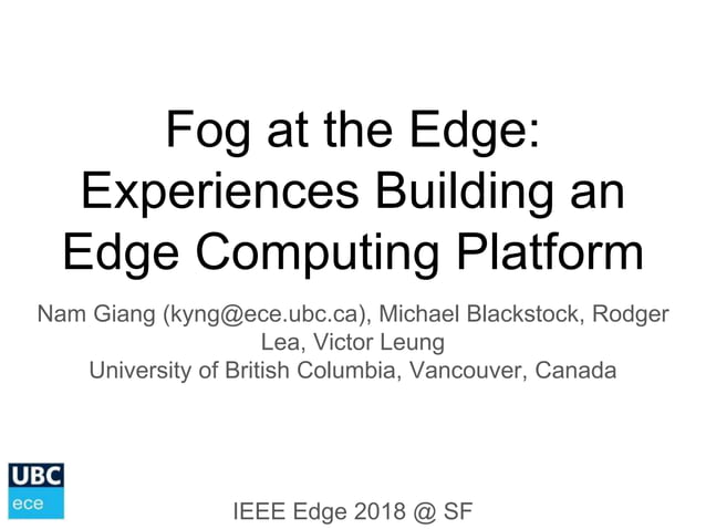 Using Distributed Node-RED to build fog/edge applications | PPTX | Internet of Things | Internet