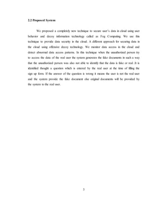 fog computing provide security to the data in cloud | PDF