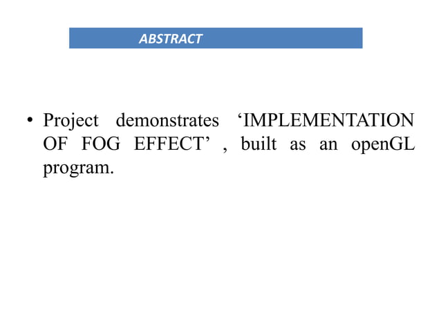Fog effect opengl project | PPT