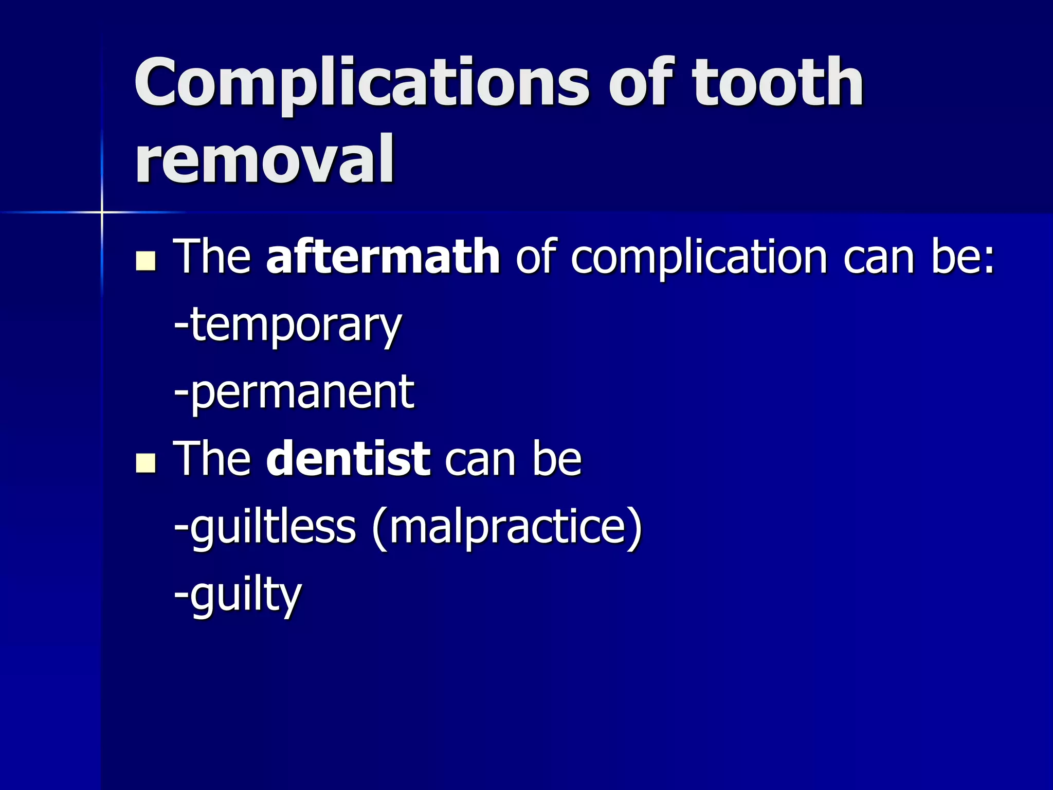 Complication of tooth extraction | PDF