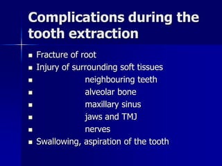 Complication of tooth extraction | PDF