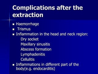 Complication of tooth extraction | PDF