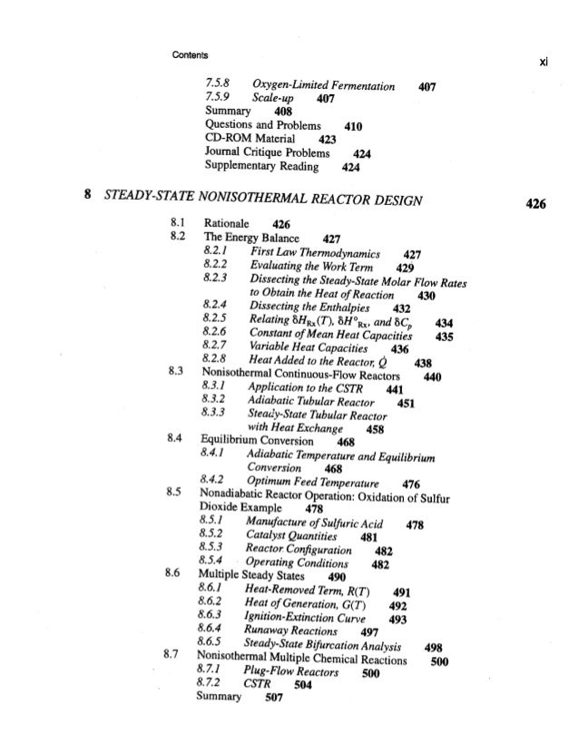 Fogler elements of chemical reaction engineering 3rd | PDF