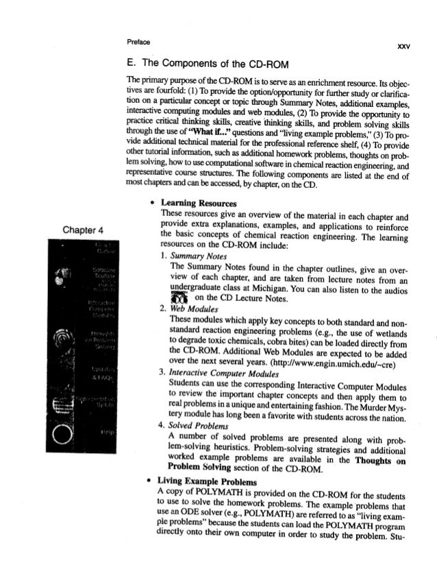 Fogler elements of chemical reaction engineering 3rd | PDF