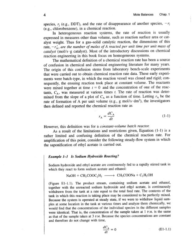 Fogler elements of chemical reaction engineering 3rd | PDF