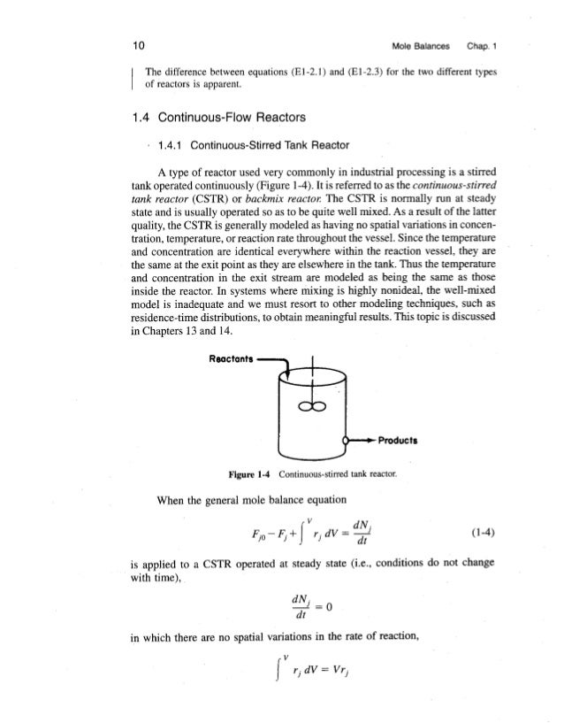 Fogler elements of chemical reaction engineering 3rd | PDF