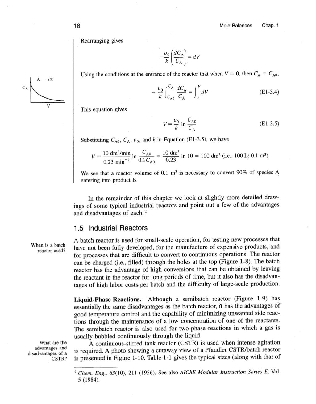 Fogler elements of chemical reaction engineering 3rd | PDF