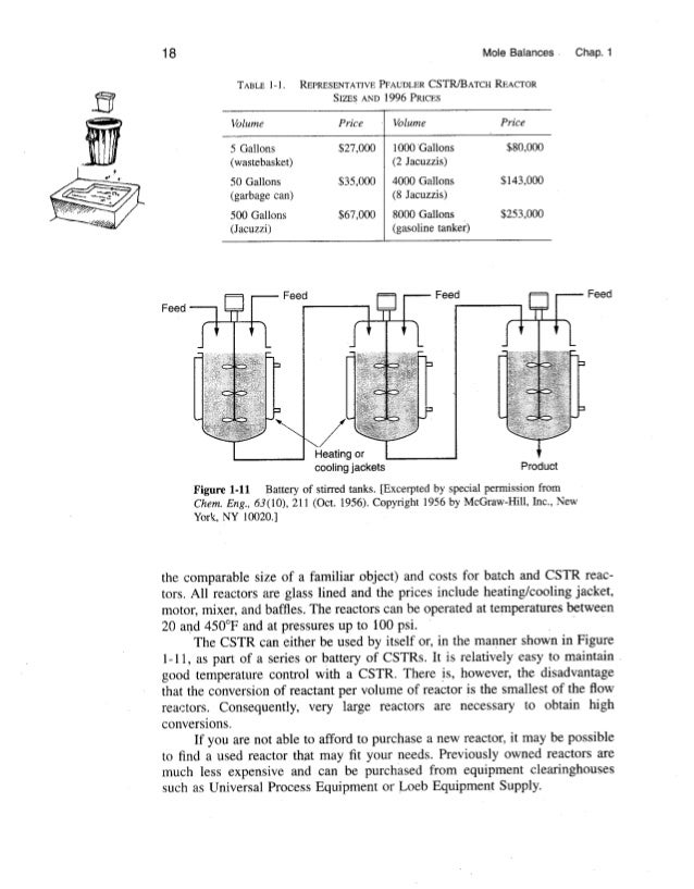 Fogler elements of chemical reaction engineering 3rd | PDF
