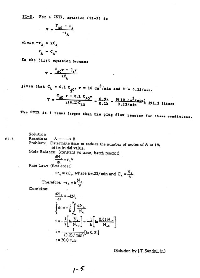 Fogler: solucionario de la tercera edición | PDF