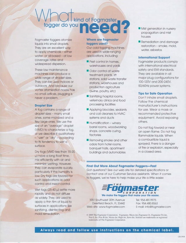 Fogmaster® catalog | PDF