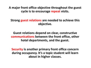 Hotel Front Office & Guest Handling (Guest Cycle) Updated version 23/03 ...