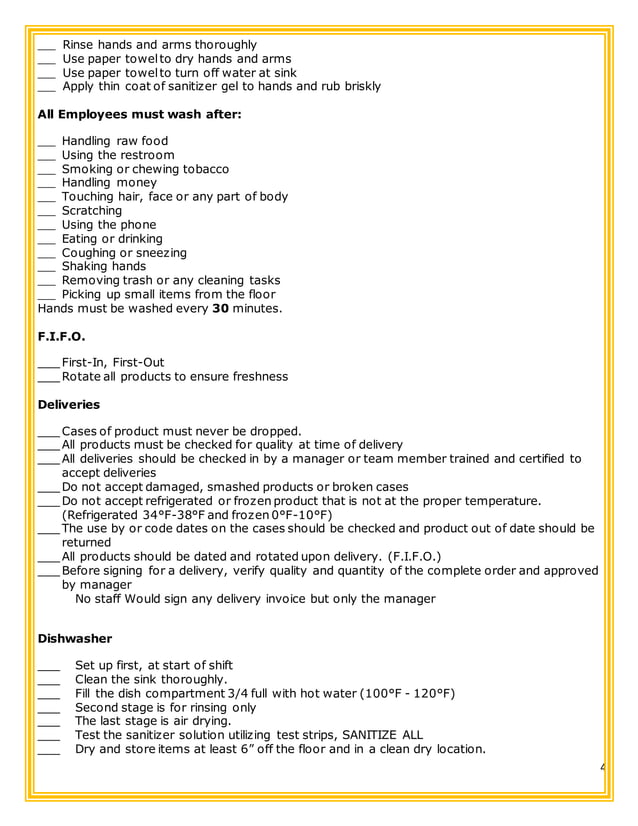 Food Safety Training Restaurant | PDF