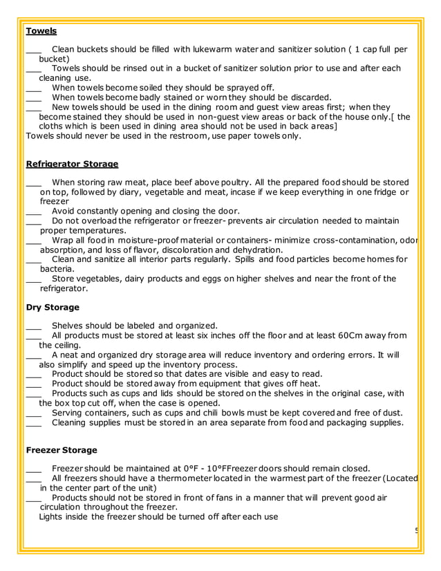 Food Safety Training Restaurant | PDF