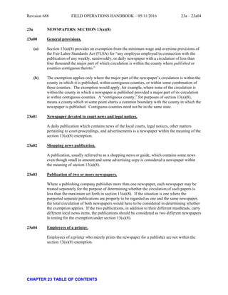 Chapter 23 - Newspaper and Other Communication Exemptions - Field ...