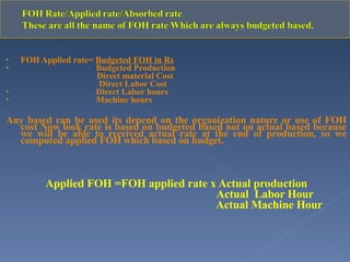 Factory Overhead Rate | PPT
