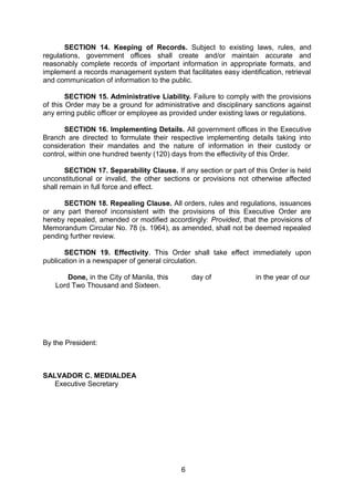 FOI Executive Order (Freedom of Information) | DOC