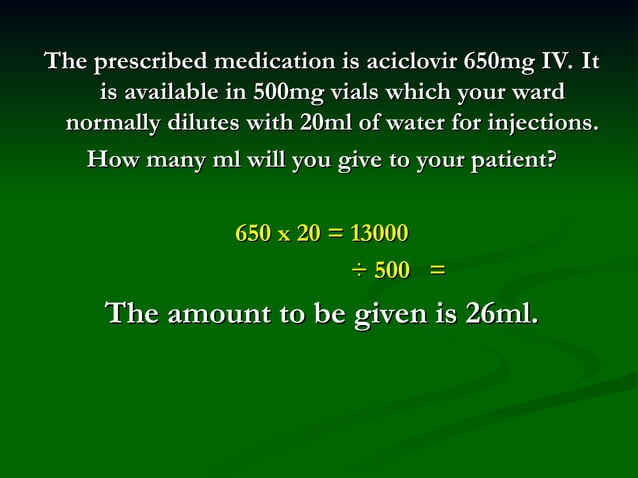 FOI 4498- Pharmaceutical Calculation Methods - Drug Calculations for ...