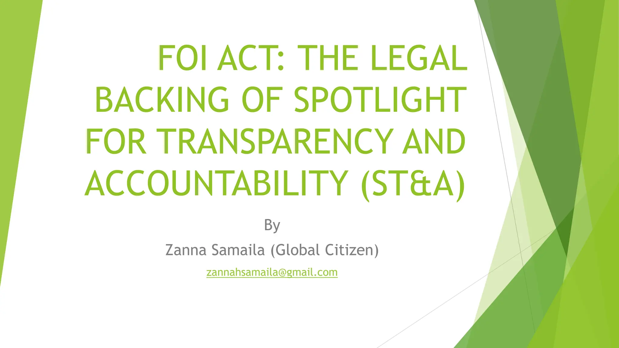 FOI ACT Presentation Zanna mustapha. pptx | PPTX