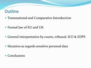 UK & EU Freedom of Information & Data Protection: Continuity & Change ...