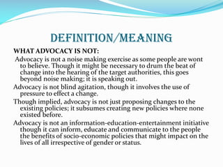 Essential Elements of Advocacy | PPTX