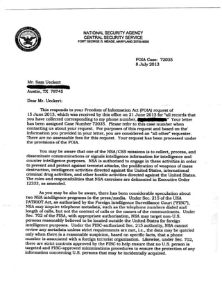 NSA FOIA Rejection | PDF