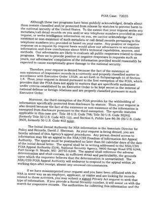 NSA FOIA Rejection | PDF