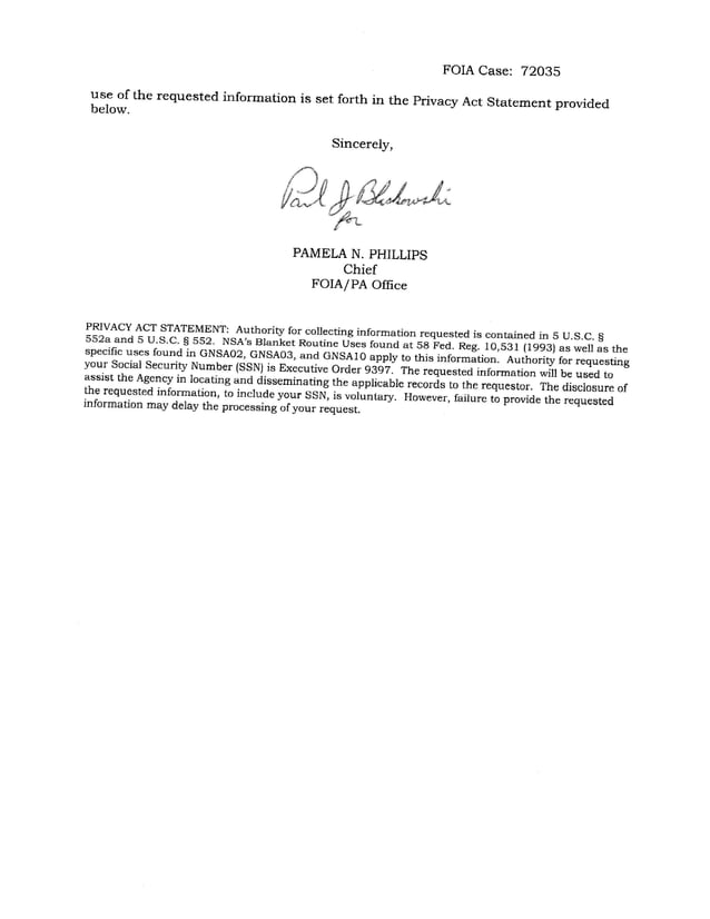 NSA FOIA Rejection | PDF