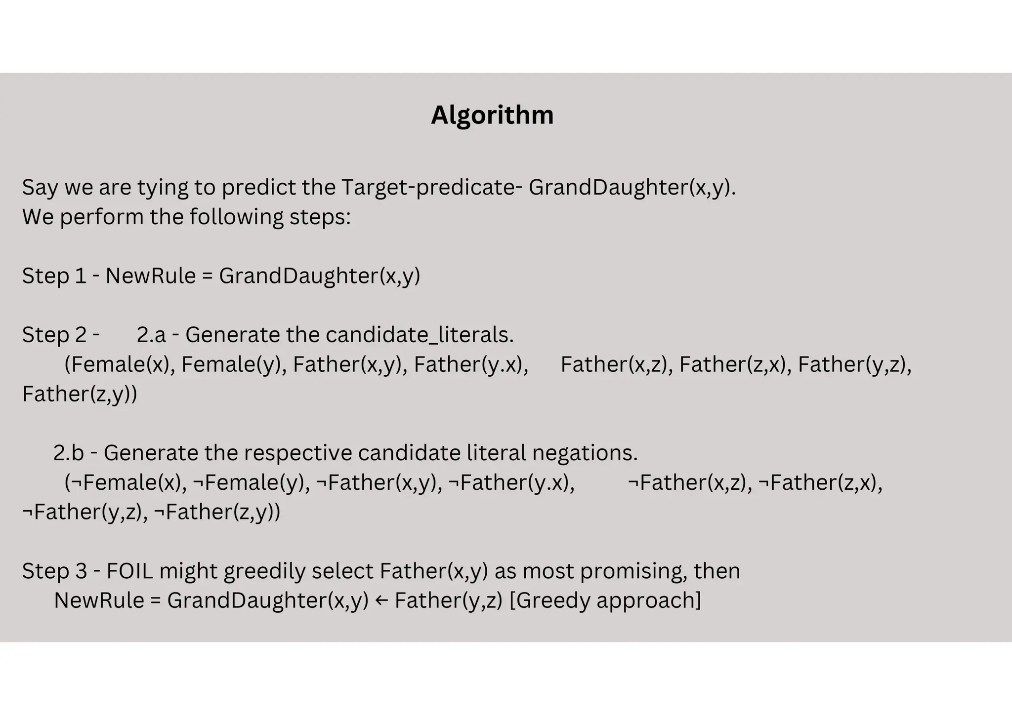 FOIL First orderInductive learning in AI | PDF