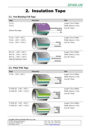 Foil insulation roll and foil self adhesive tape from sinolam | PDF