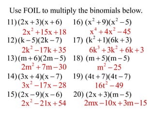 Foil method and distributive.ppt | Science