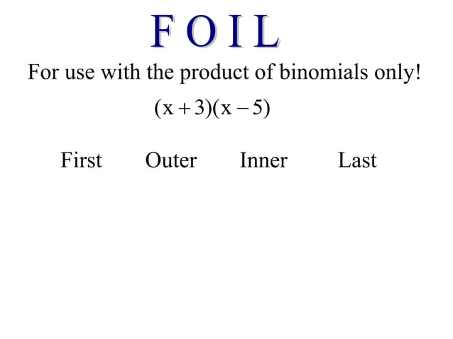 Foil method and distributive.ppt | Science