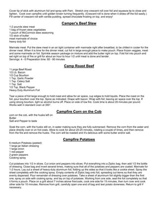 Foil packet meals etc | PDF