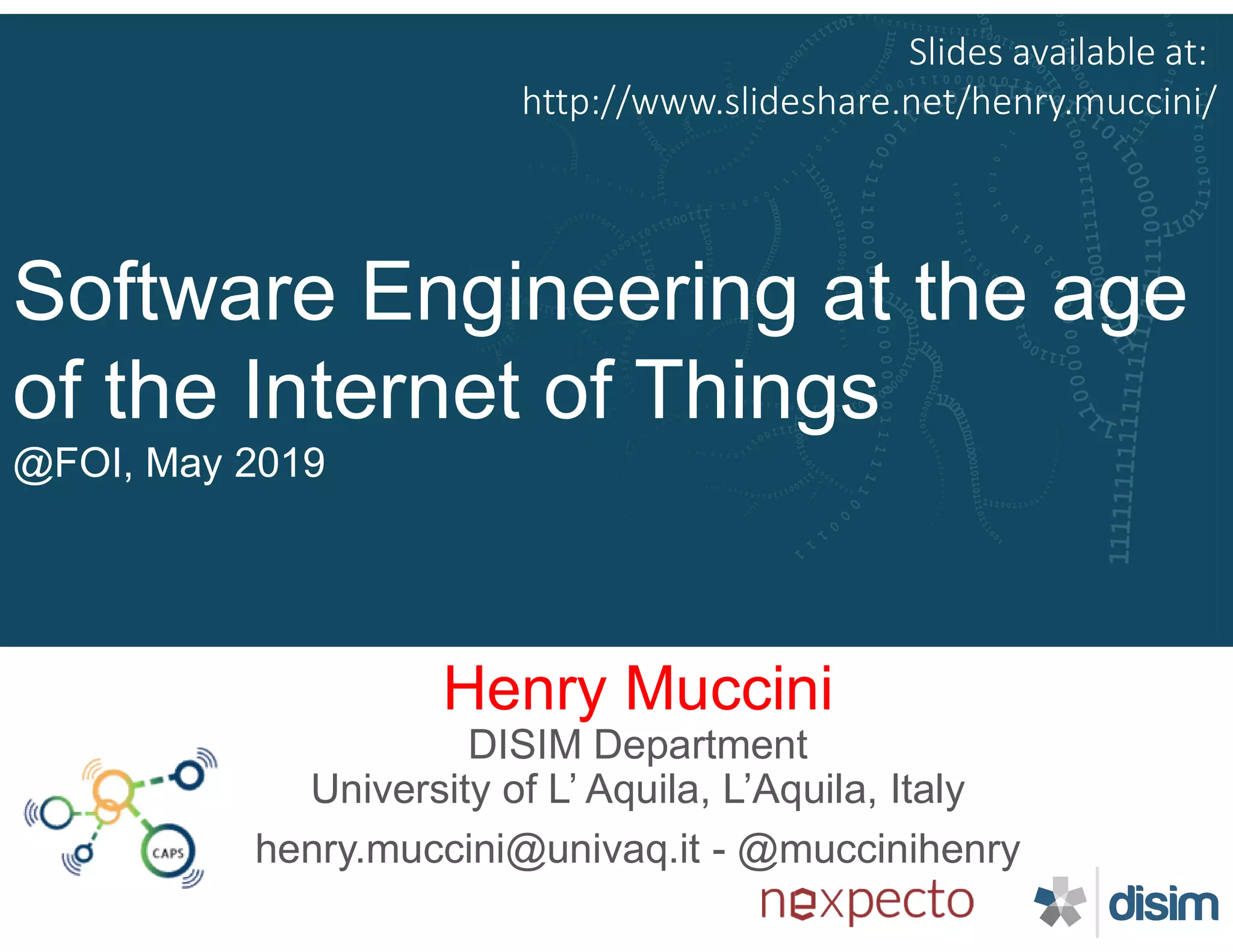 Software Engineering at the age of the Internet of Things | PDF