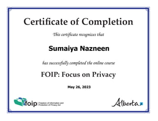 FOIP: Focus on Privacy | PDF