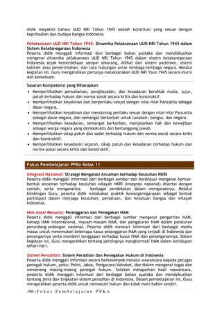 Fokus pembelajaran pendidikan pancasila dan kewarganegaraan | PDF