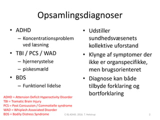 Konvergensinsufficiens og ADHD | PPTX